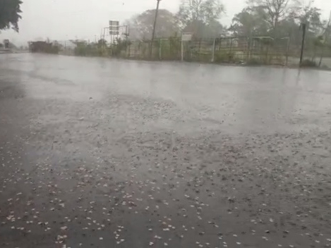 It rained with hail creating a monsoon-like atmosphere in full summer ...