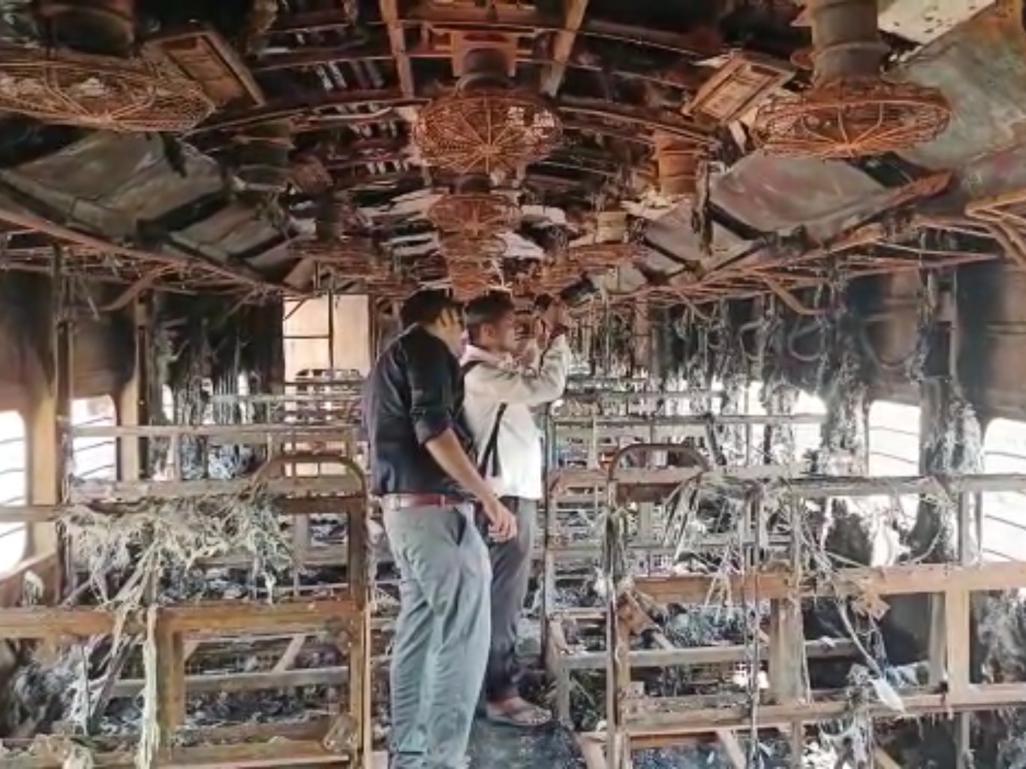 What is the cause of fire in Demu train at Botad railway station? FSL ...