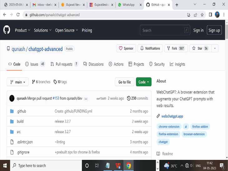 A useful Google Chrome extension related to Chat GPT | ટેક્નોલોજી: ચેટ જીપીટીને લગતા ઉપયોગી ગૂગલ ...