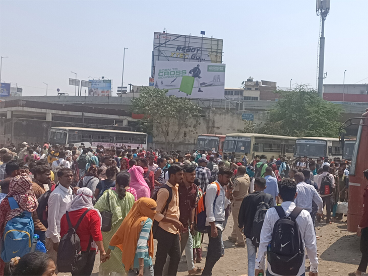 As many as 50,000 candidates throng Surat bus stand, 120 extra buses ...
