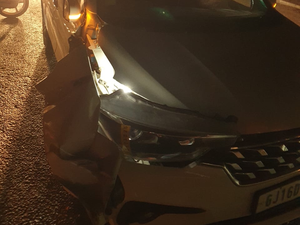 An accident occurred between a car and a tanker near Ghala Patia; An ...