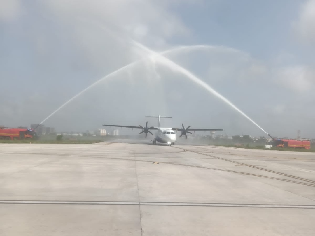 The first direct flight to Pune arrived at Rajkot airport, receiving a ...