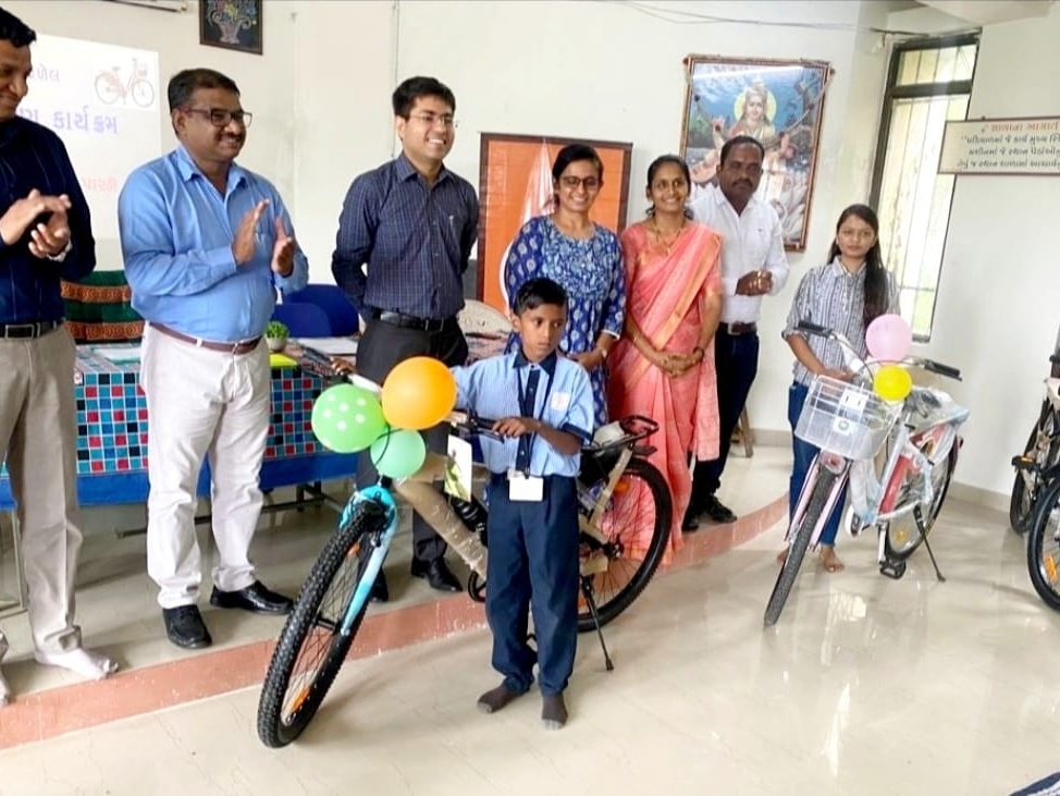 A cycle distribution program was organized under the chairmanship of ...