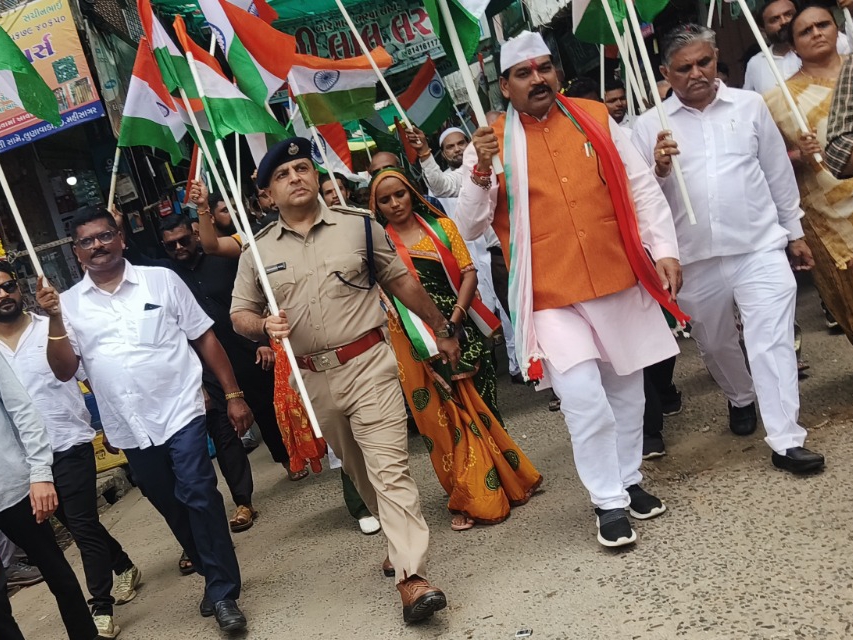 Grand Tricolor Padayatra held in Lunawada town, headquarters of ...