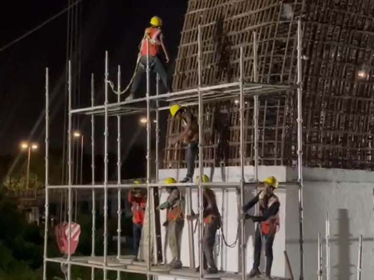 Under-construction bullet train pillar structure sags in Vadodara, rush ...