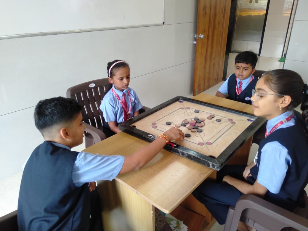 Carrom competition as part of National Sports Day celebrations in AB School | આયોજન: એ.બી ...