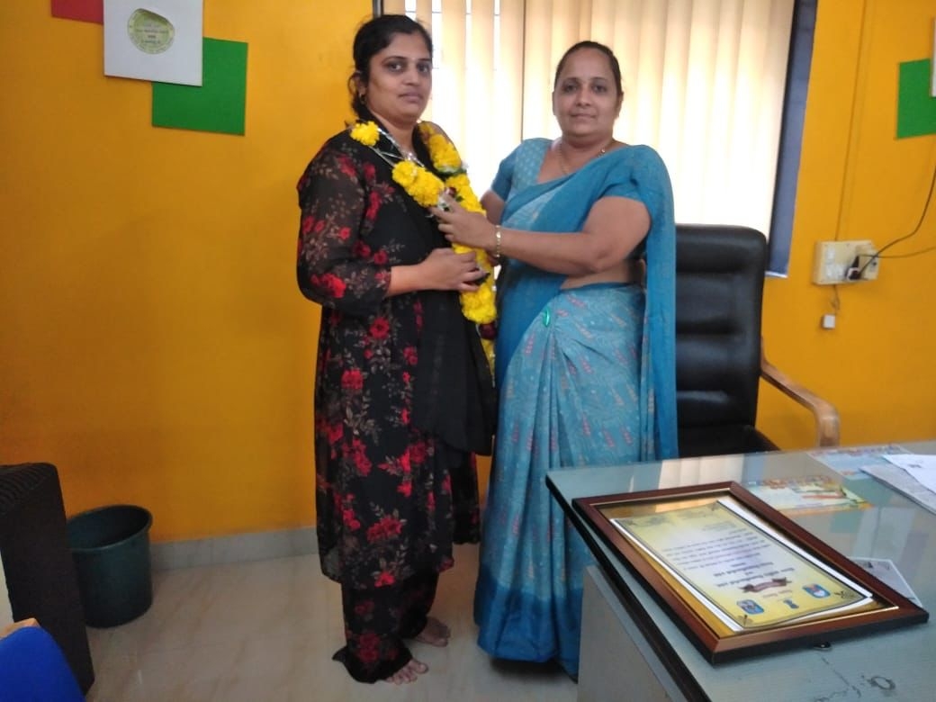 The teacher who received the award at the taluka level as the best ...