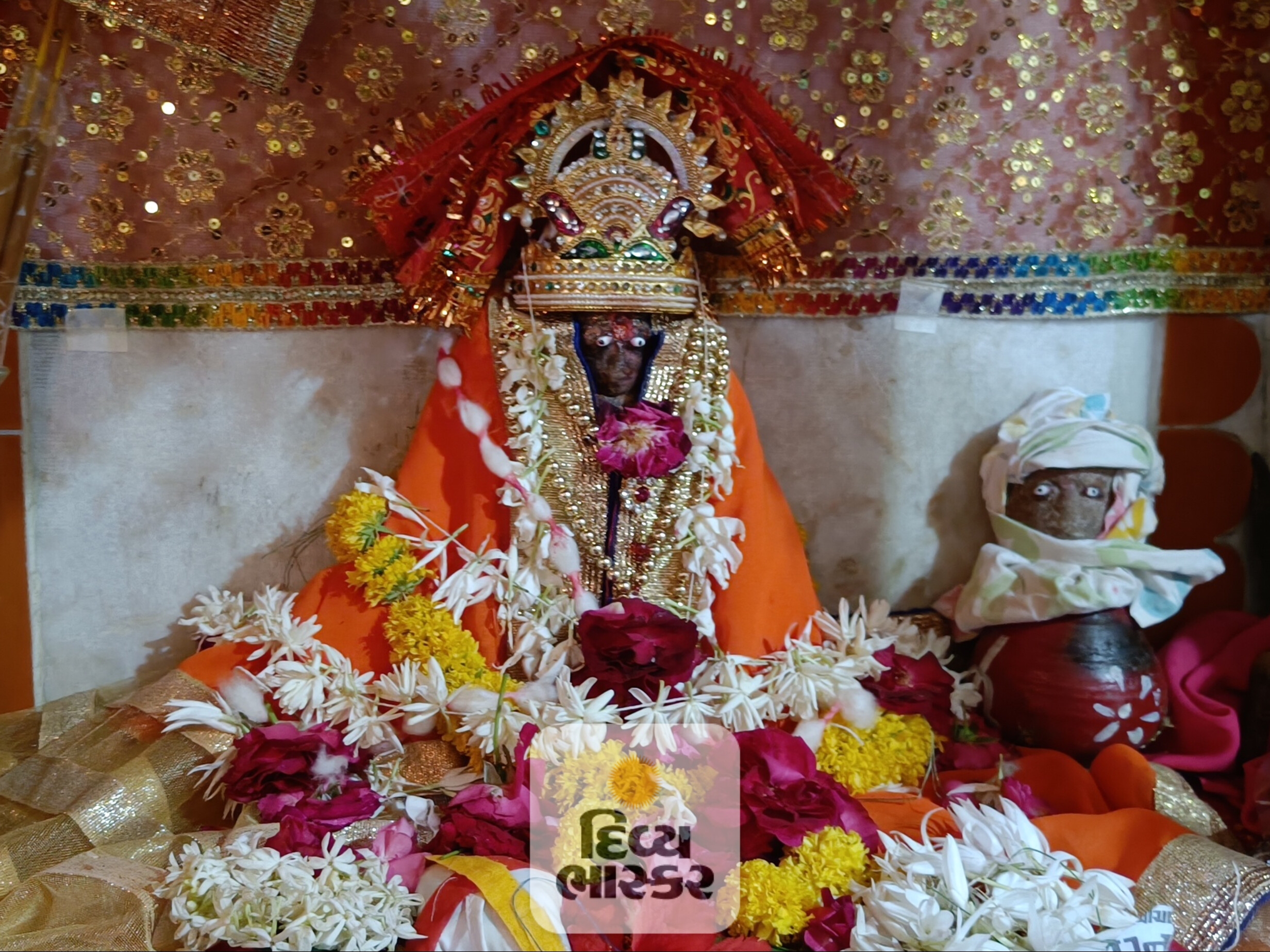 Pilgrims flock to see Shitla Mataji and worship her in Patan district.