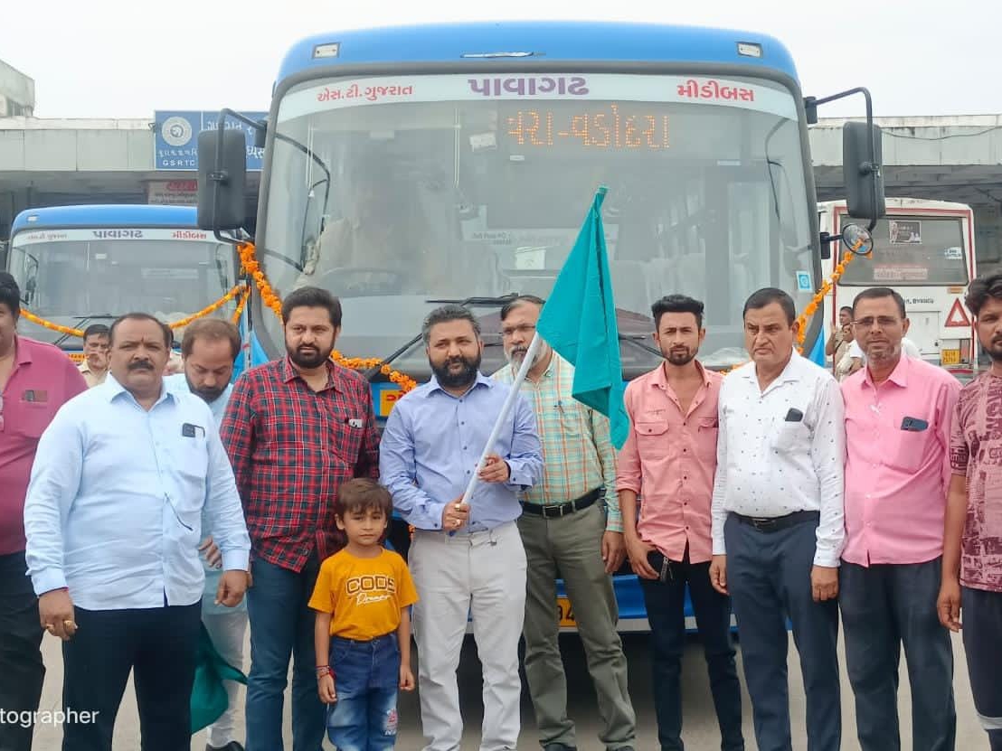 Two new buses were started at Godhra for the convenience of passengers ...