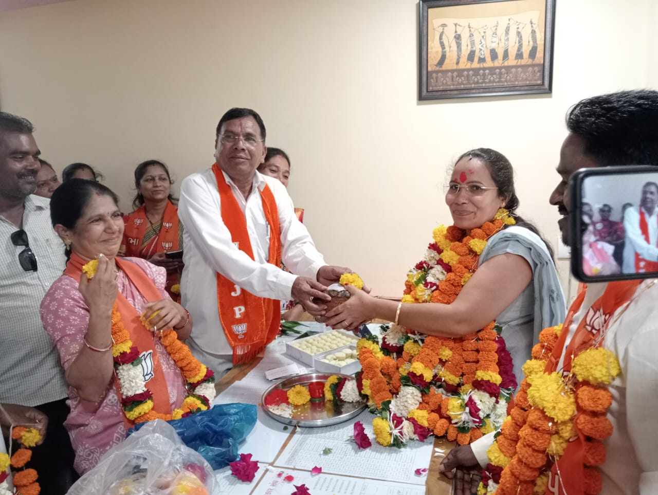 The second term president and vice president of Kaparada Taluka ...