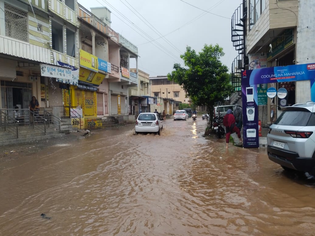 After the change in the weather of Siddhapur, it rained, the standing ...