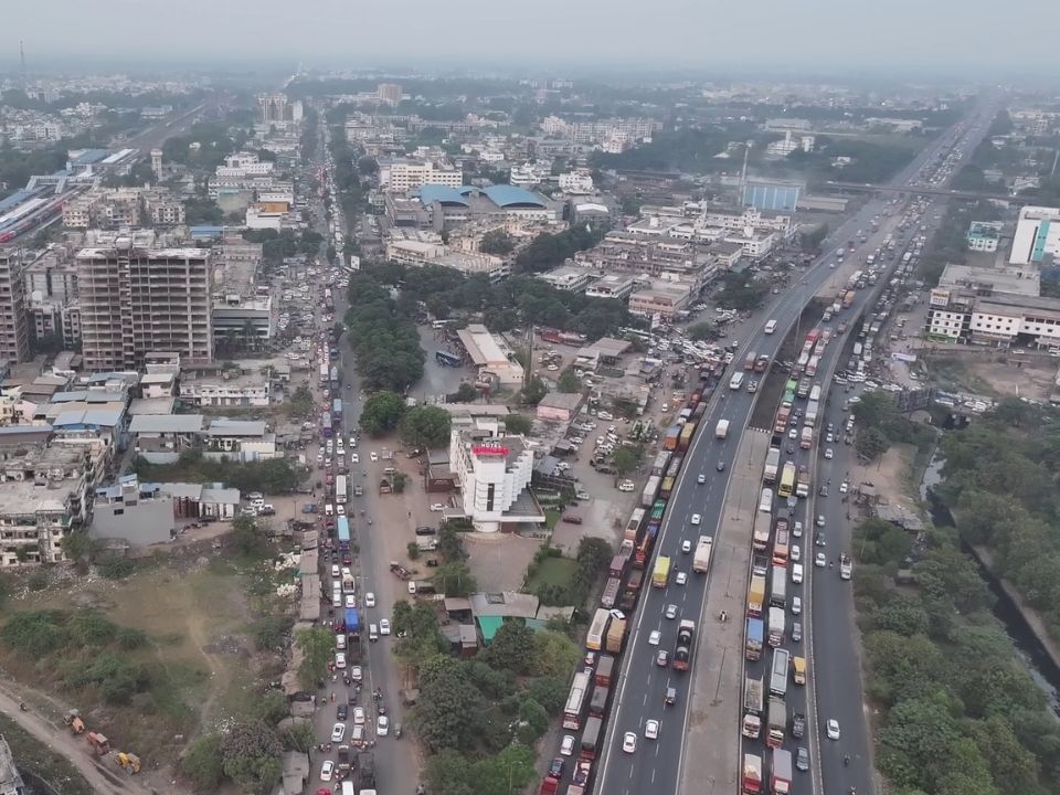 Traffic on National Highway 48 increased as a large number of Bharuch ...