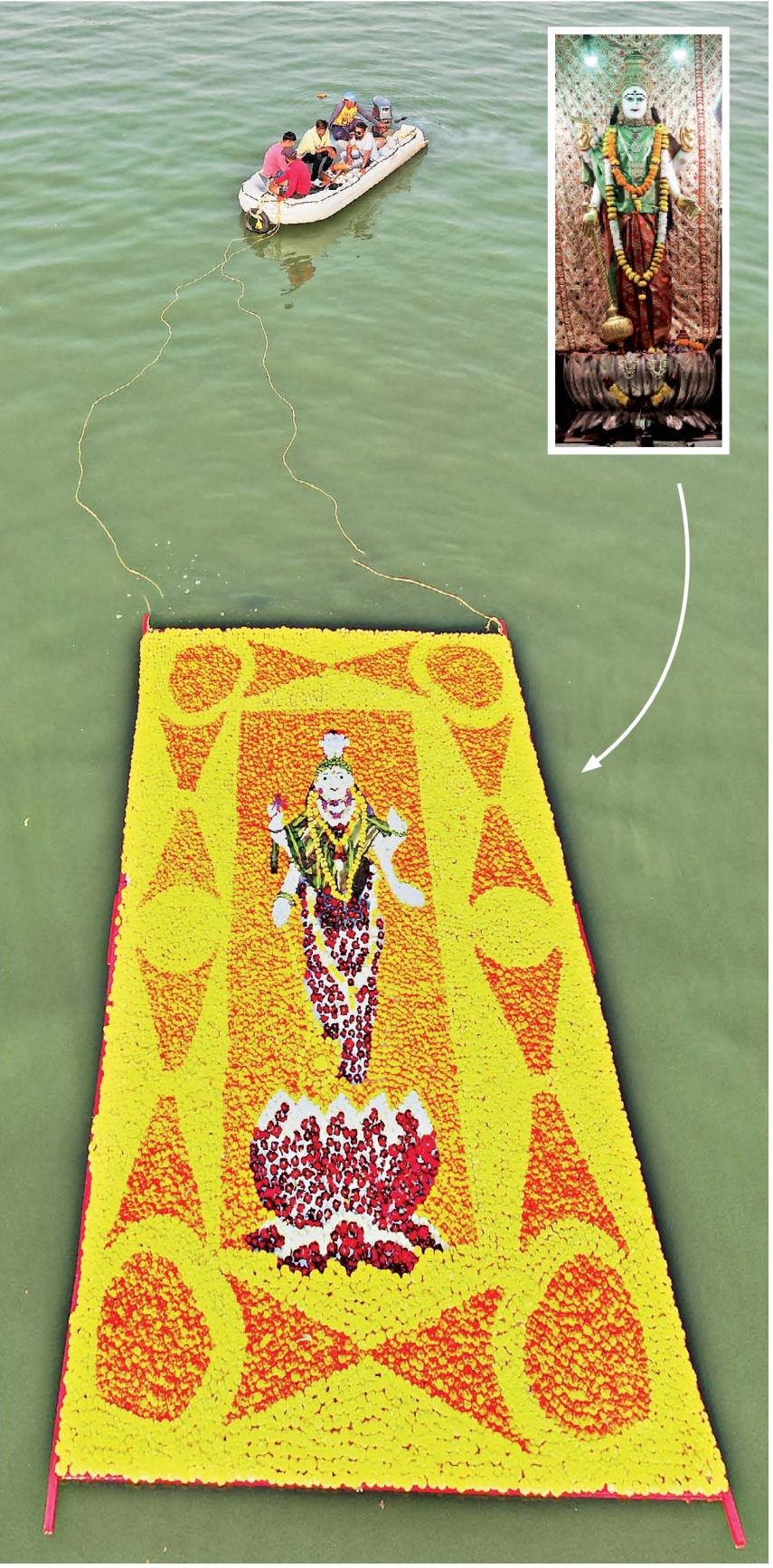 Rangoli of Vishnupriya form of Goddess Lakshmi with 55 kg flower on ...