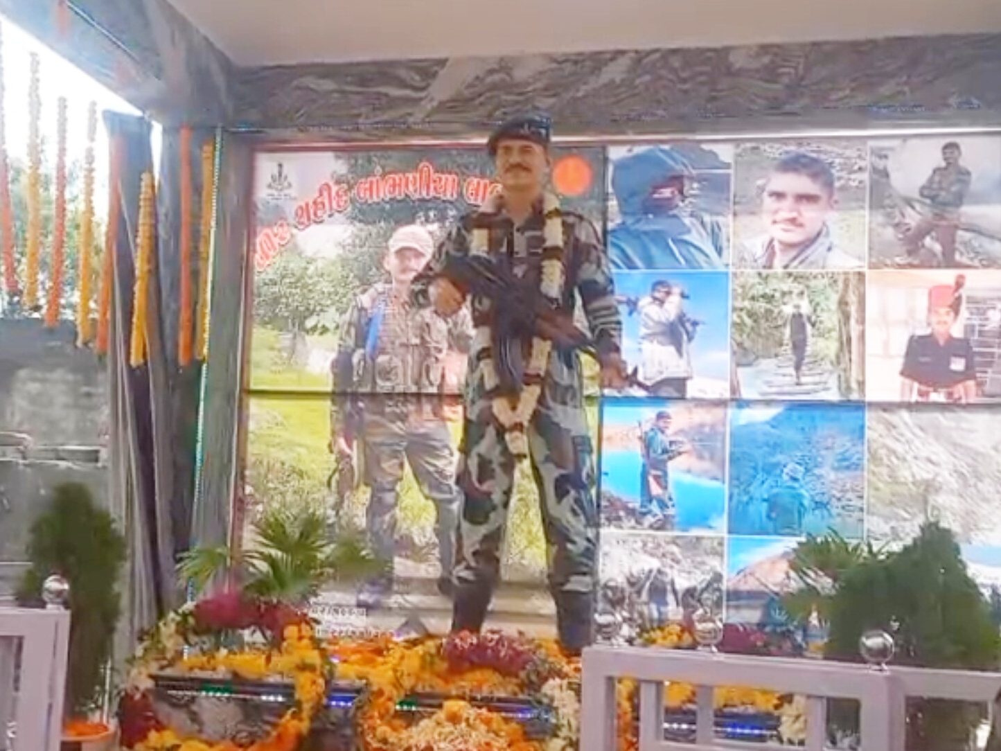 Statue of Jawan Laljibhai Bambhania was unveiled at Damasha village ...