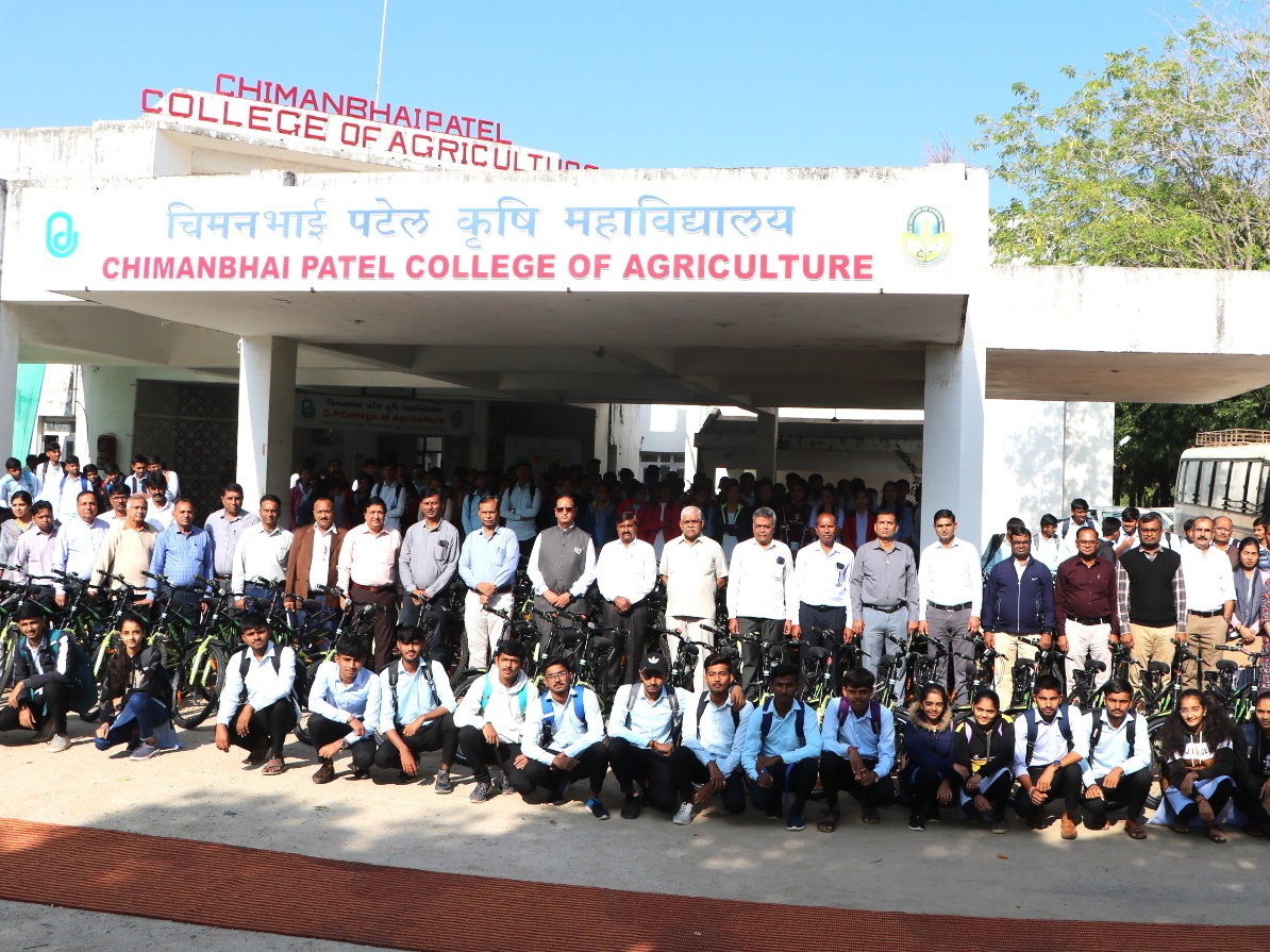A cycle distribution program was held at Krishi Mahavidyalaya ...