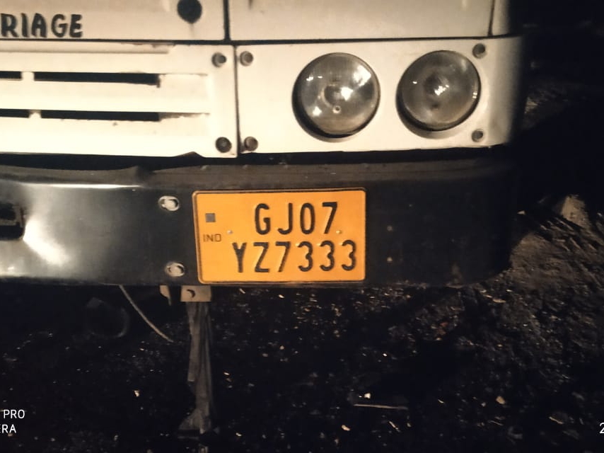 An accident involving a truck hitting a car on the Chiloda highway, the ...