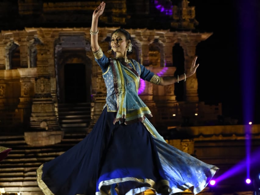 The world famous historic Modhera Sun Temple's courtyard created a ...