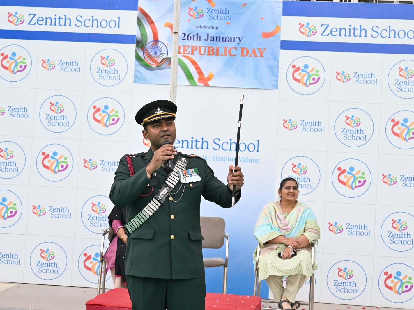 Flag Salute by former student Major Chintan Parmar at Zenith School ...
