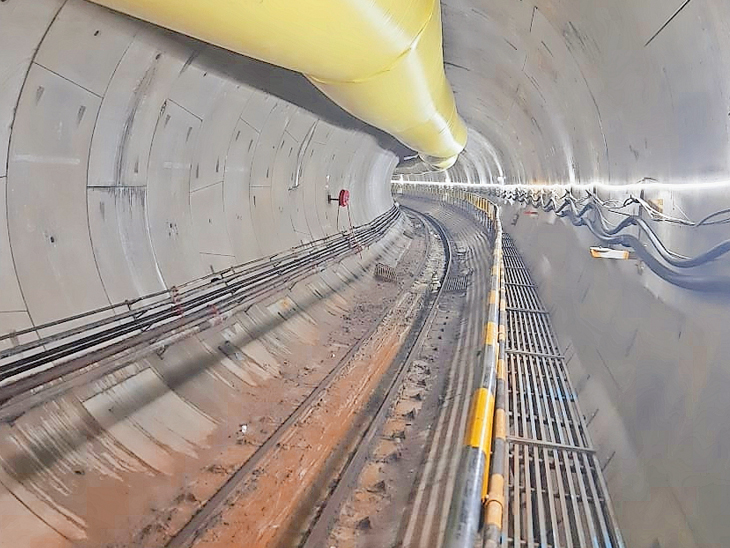 Halfway across the tunnel, the TBM machine emerged at Labheshwar ...