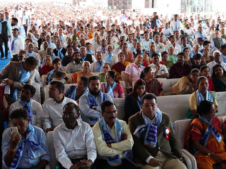 Bhoomipujan ceremony of Vankar Samaj Bhavan under construction at a ...