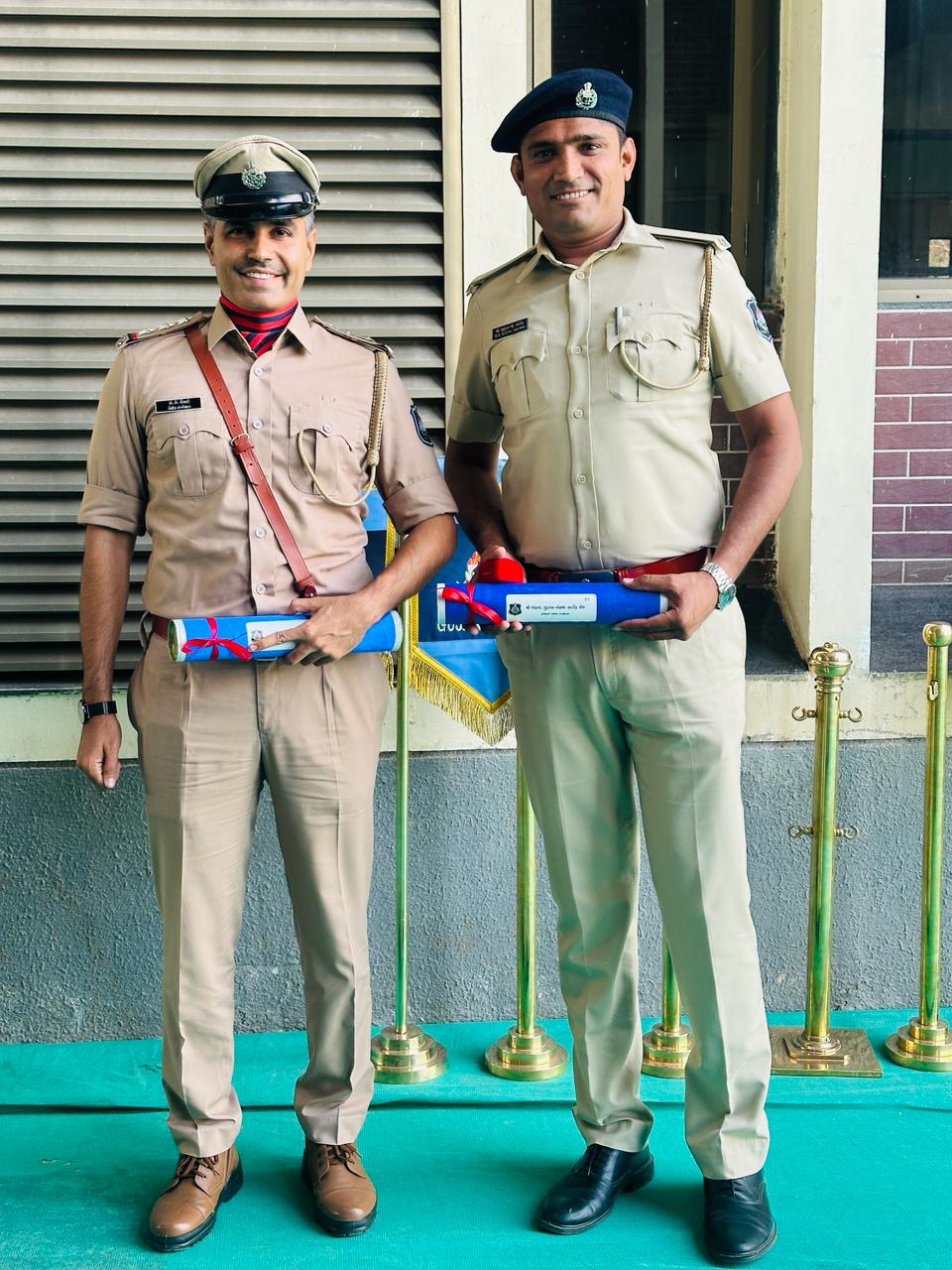 DGP Commendation Disc Award to SOG PI and Constable of Bharuch Police