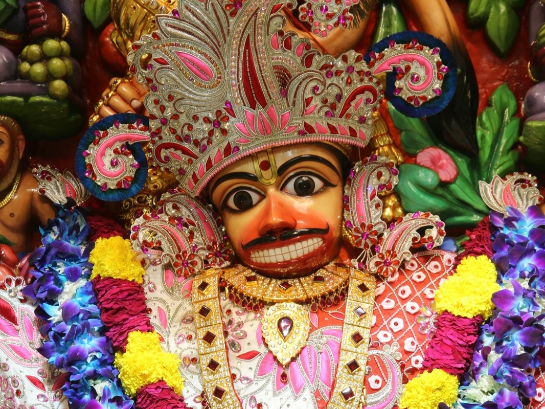 Dada was decorated with roses and mogra flowers At Salangpurdham temple ...