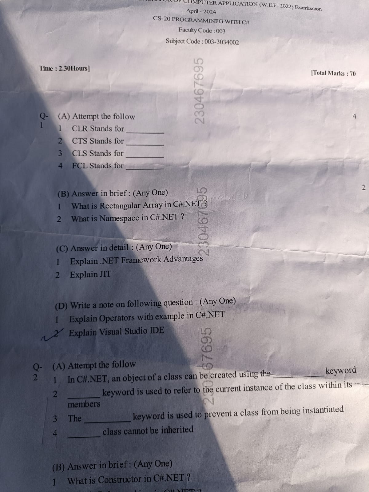 BCA Sem in Saurashtra University. Questions from Paper 3 of 4 Lic ...