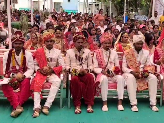 13 newlyweds stepped into the lordship at a mass wedding organized by Samast Vankar Samaj Trust ...