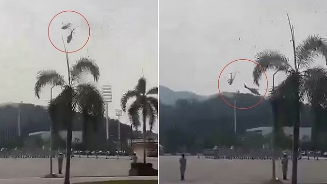2 Malaysian Navy helicopters collided in the sky