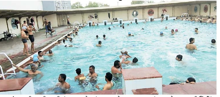 Opening of swimming pool in Patan in scorching heat, more than 300 ...
