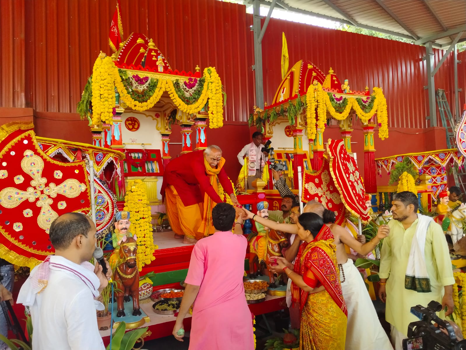 Chariots of Lord Jagannath, sister Subhadra and brother Balaram were ...