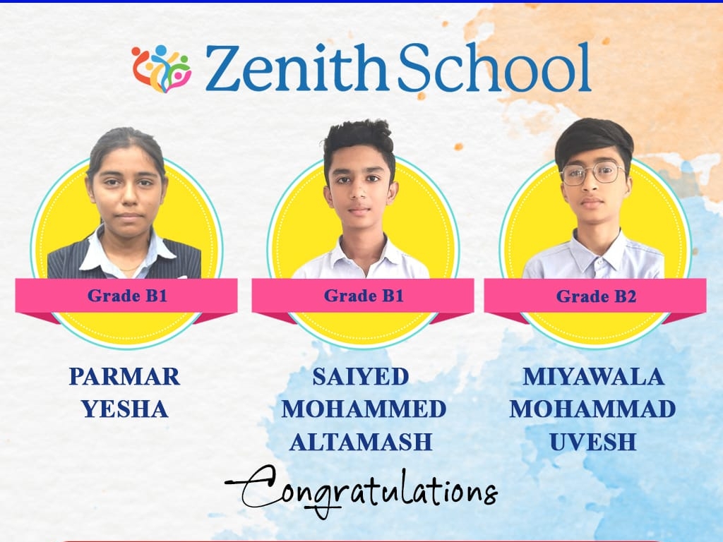 Outstanding Performance of Zenith School Students in Board Exams | ધોરણ ...