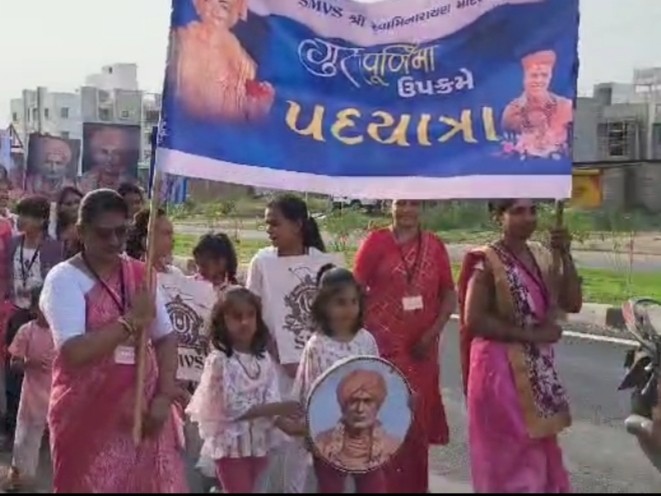 Padayatra was held by the saints of SMVS Swaminarayan Sampraday ...