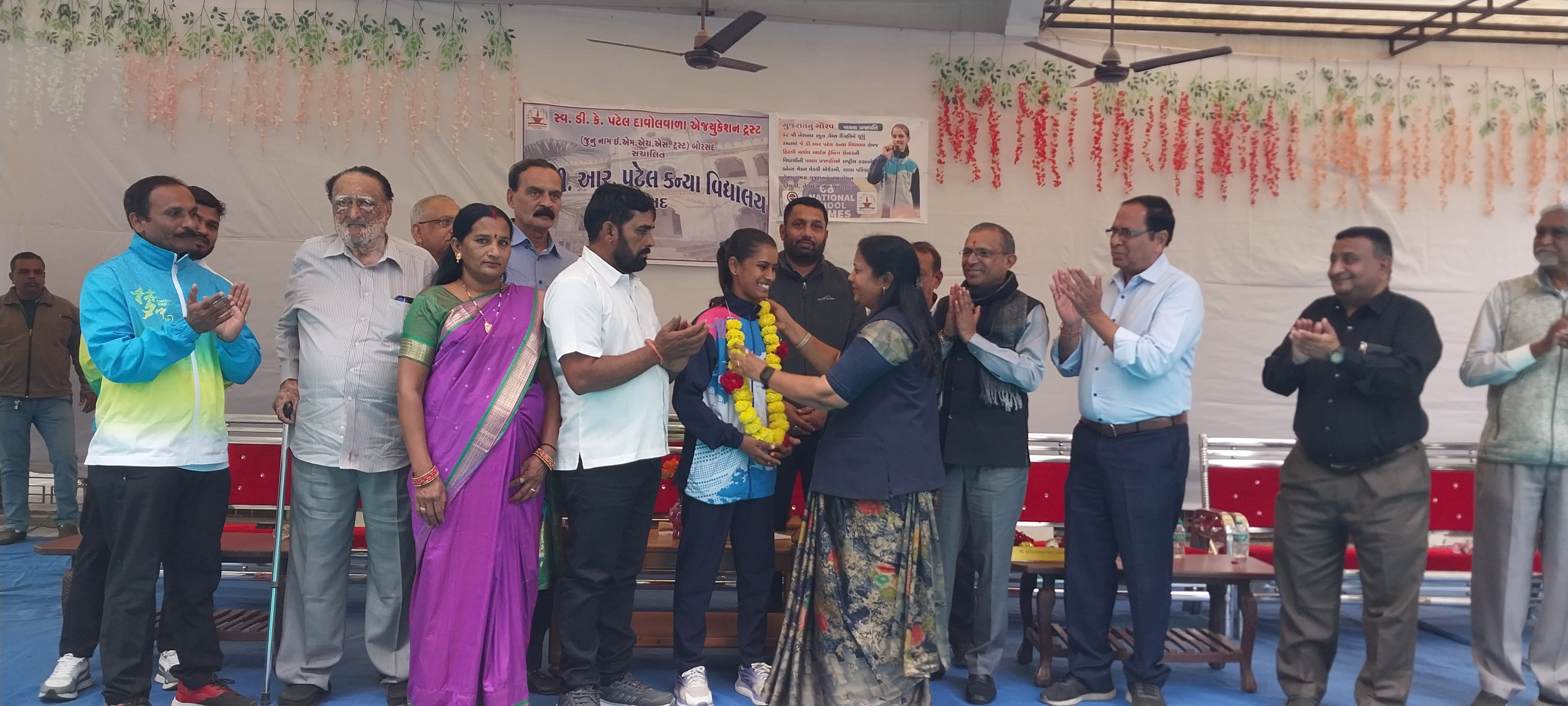 A ceremony was held to felicitate a student from Borsad who won a ...