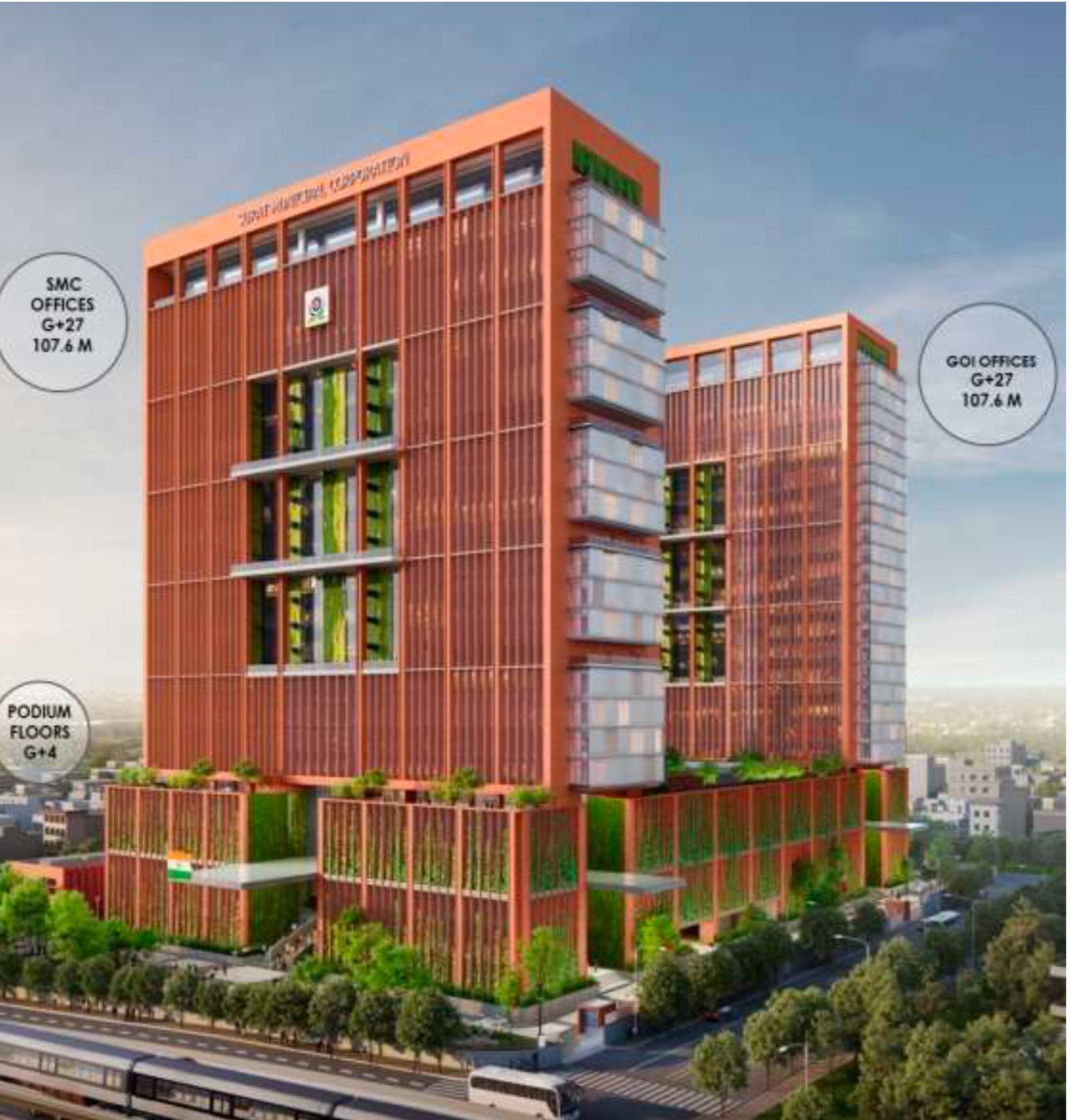 The country's tallest government administrative building in Surat ...