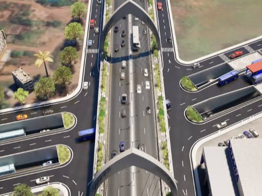The foundation stone of the elevated flyover of Kataria Chowk and the ...