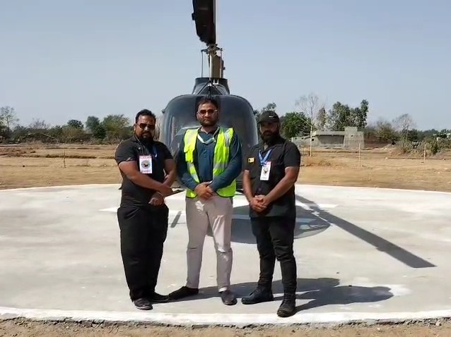 A family from Bhotwa village reached Dokwa village in a helicopter to ...
