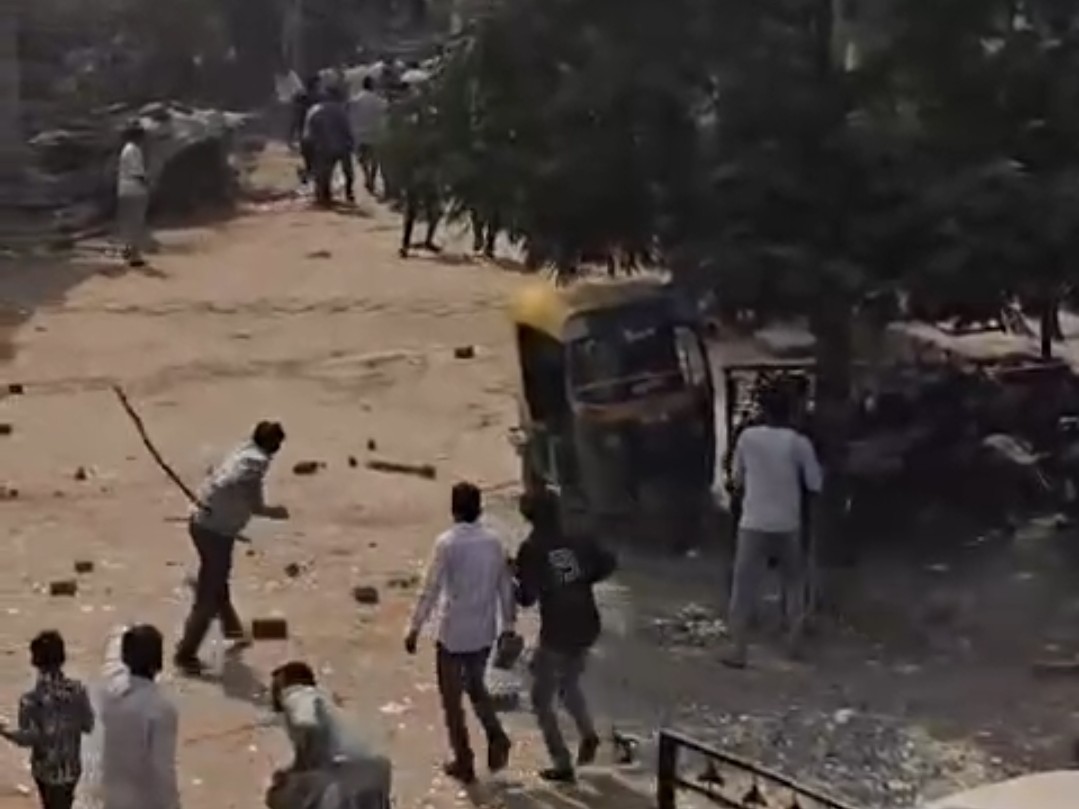 A fight broke out between two groups using sticks and bricks on the ...