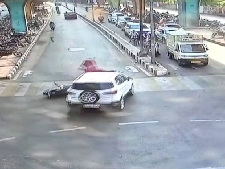 Car runs over mother-son duo on bike
