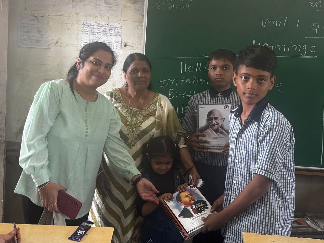 Free notebook distribution to students of standard 3 to 8