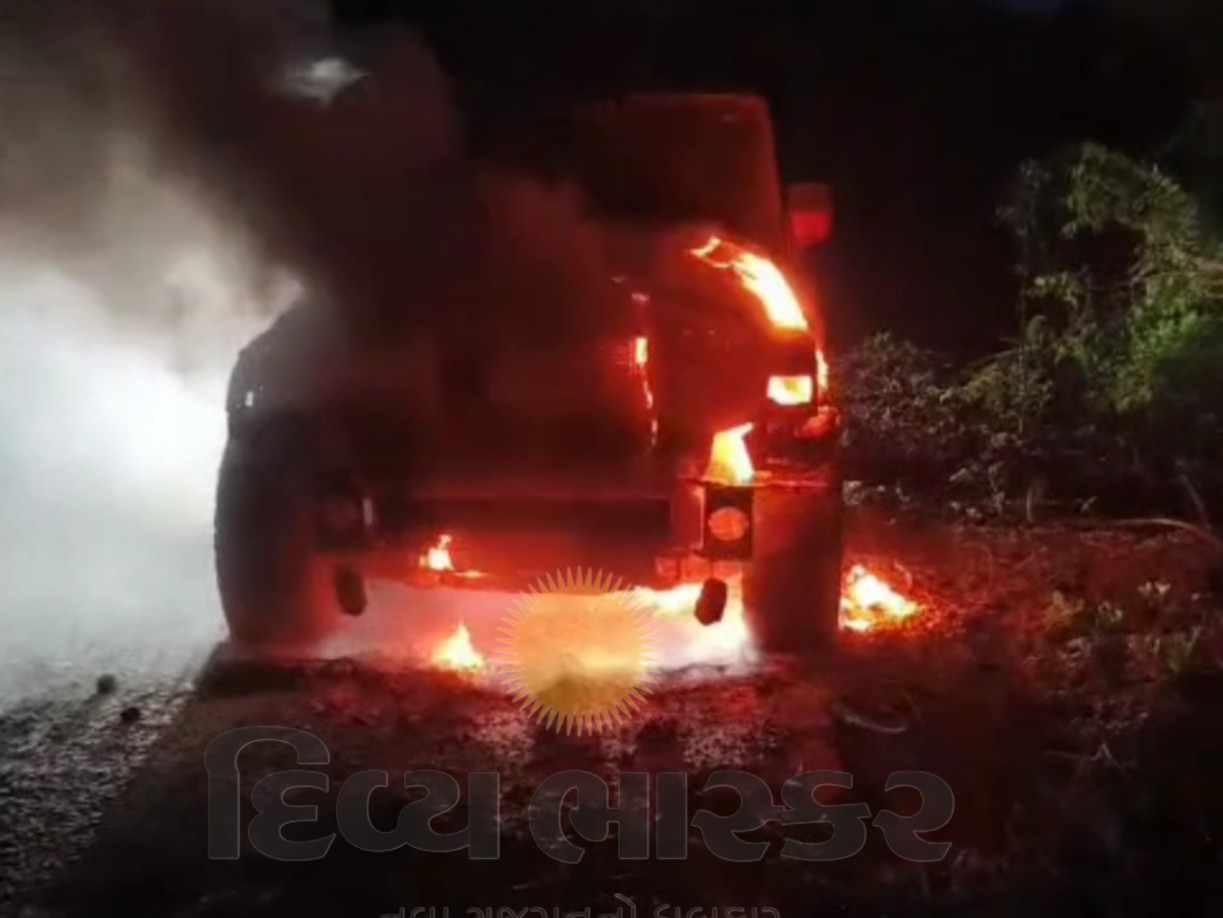 Navsari Tighra Dozi Falia Thar Car Fire Videos; Car Owner Erupted ...