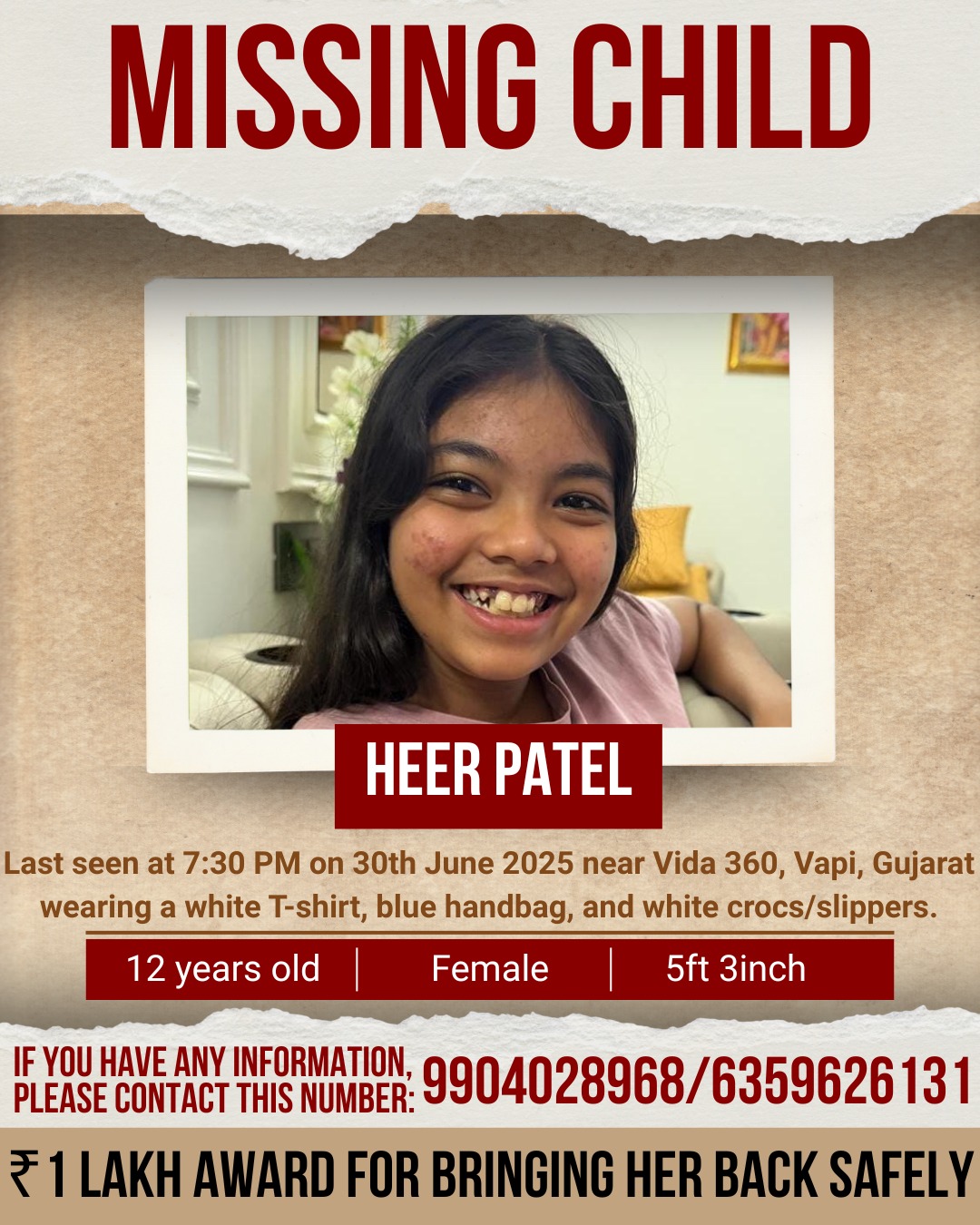 Missing student from Vapi found in Borivali the next day | ગુમ વિદ્યાર્થિની મળી ભાળ: વાપીથી ગુમ ...