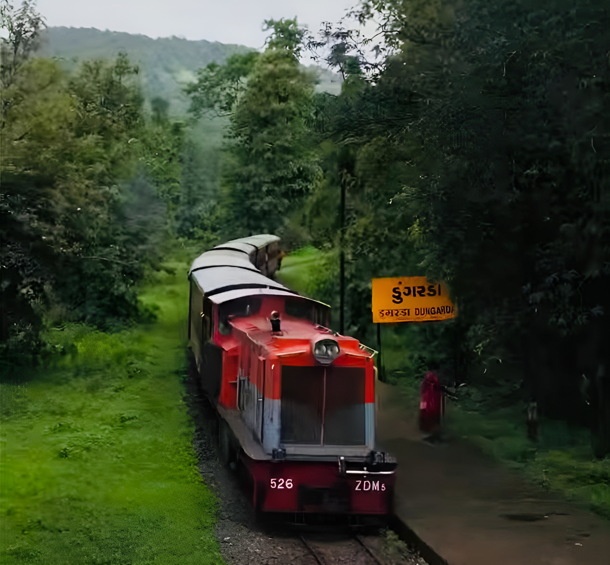Instead of wooden sleepers on the narrow gauge train tracks, RCC and MS ...