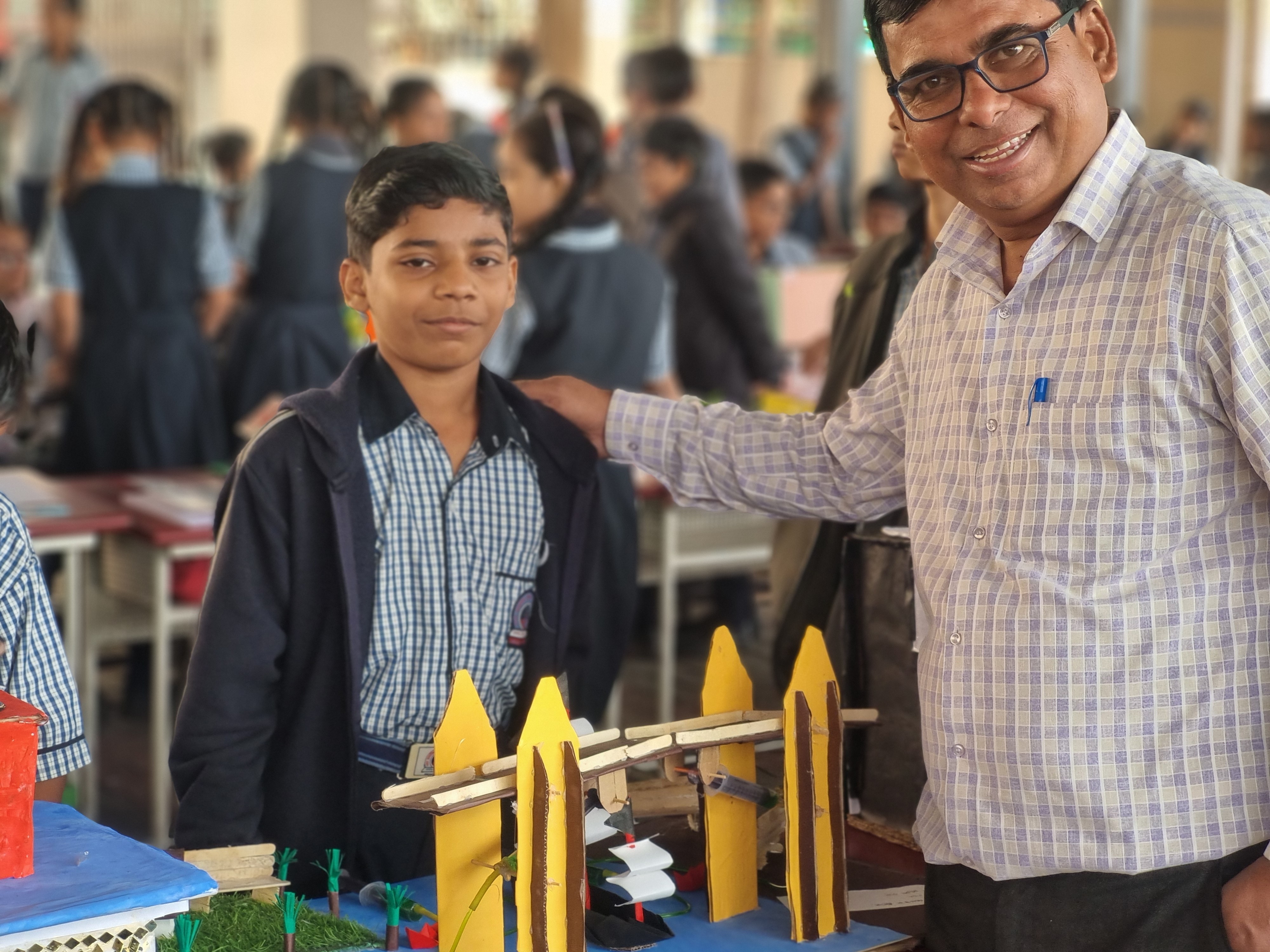 Un School Maths Science Exhibition; Students Display Models Experiments ...