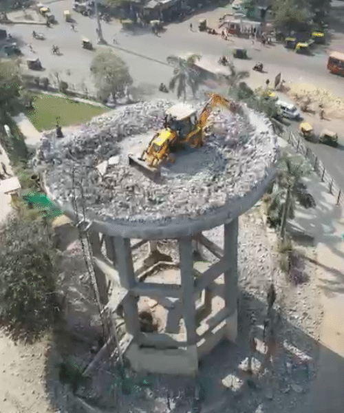 Ahmedabad Municipal Corporation Demolishes Sarangpur Water Tank with ...