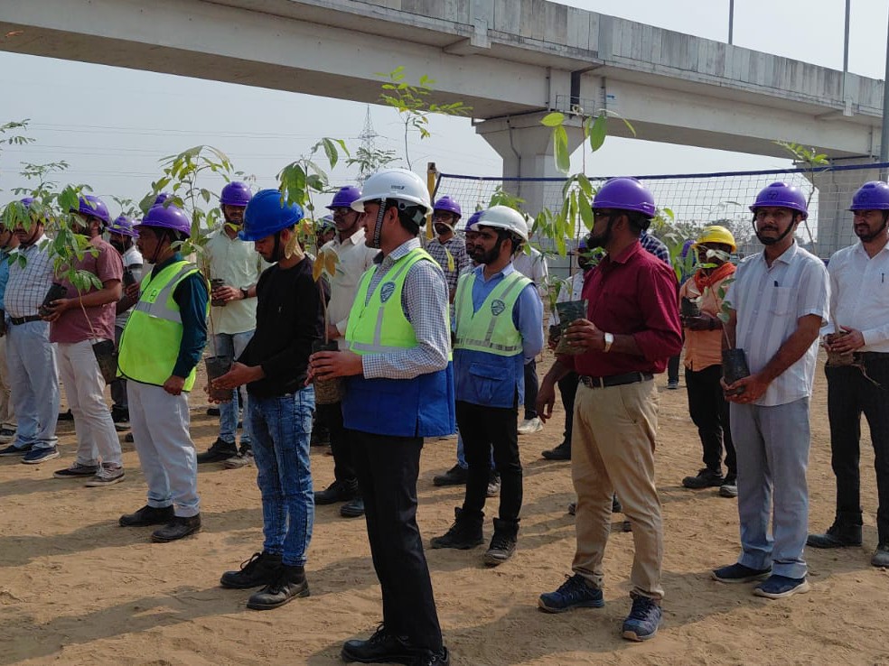 L&T Construction Plants 550 Saplings at Bullet Train Site in Navsari
