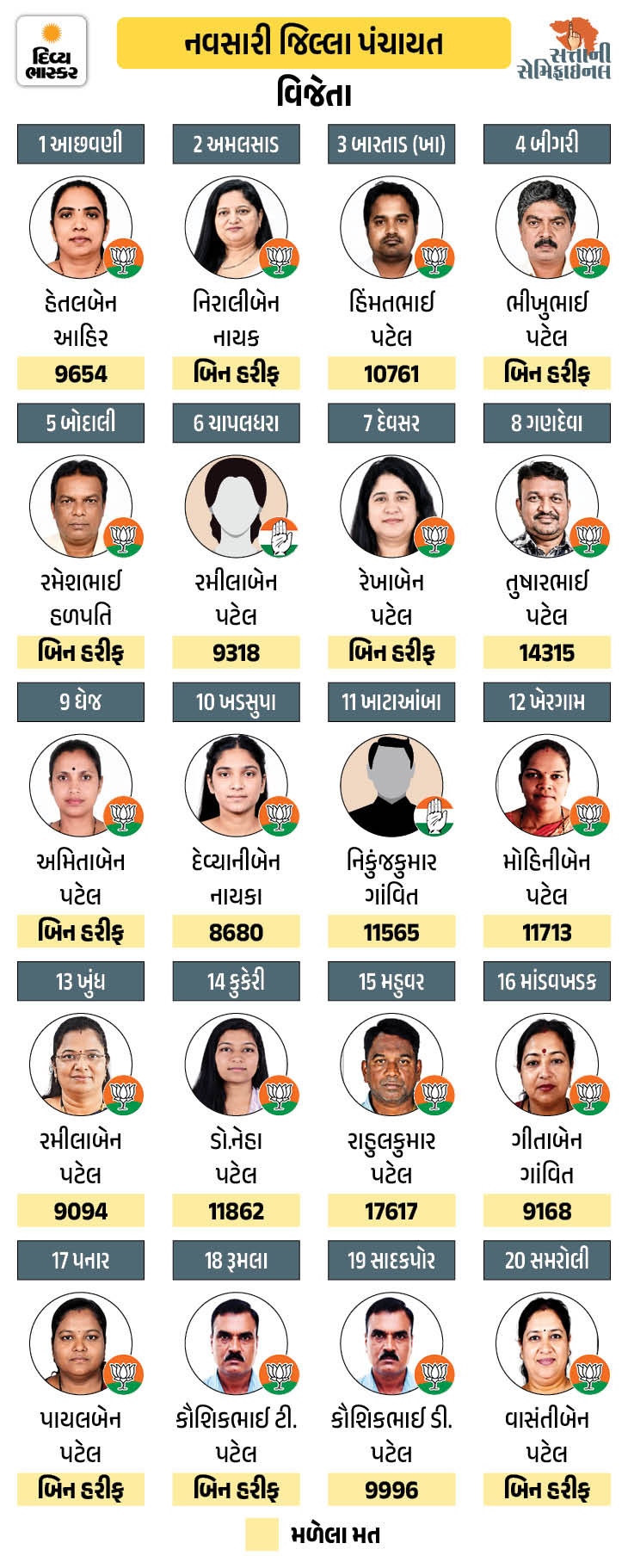 Navsari Jilla, Taluka Panchayat And Palika Election Winner Candidates ...