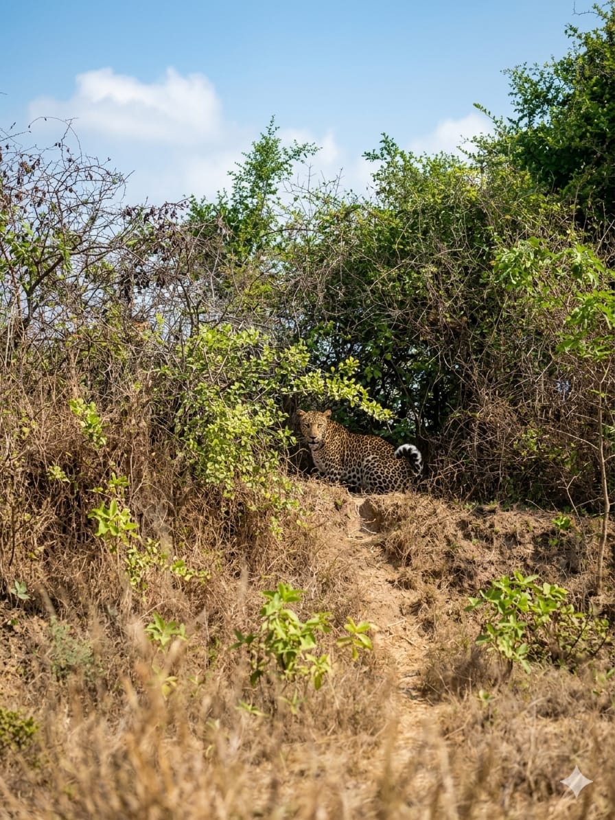 Three children playing under a nearby tree suddenly saw a leopard and ...