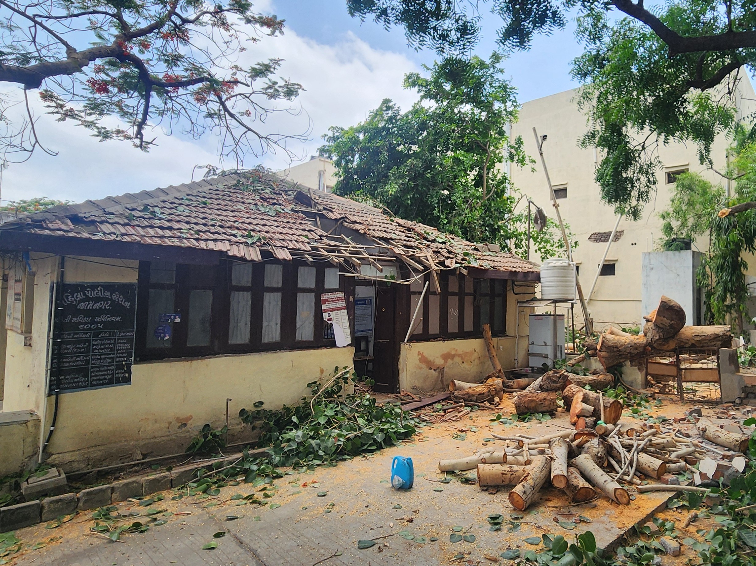 Jamnagar Woman Police Station Tree Fall; Big Damage Avoided