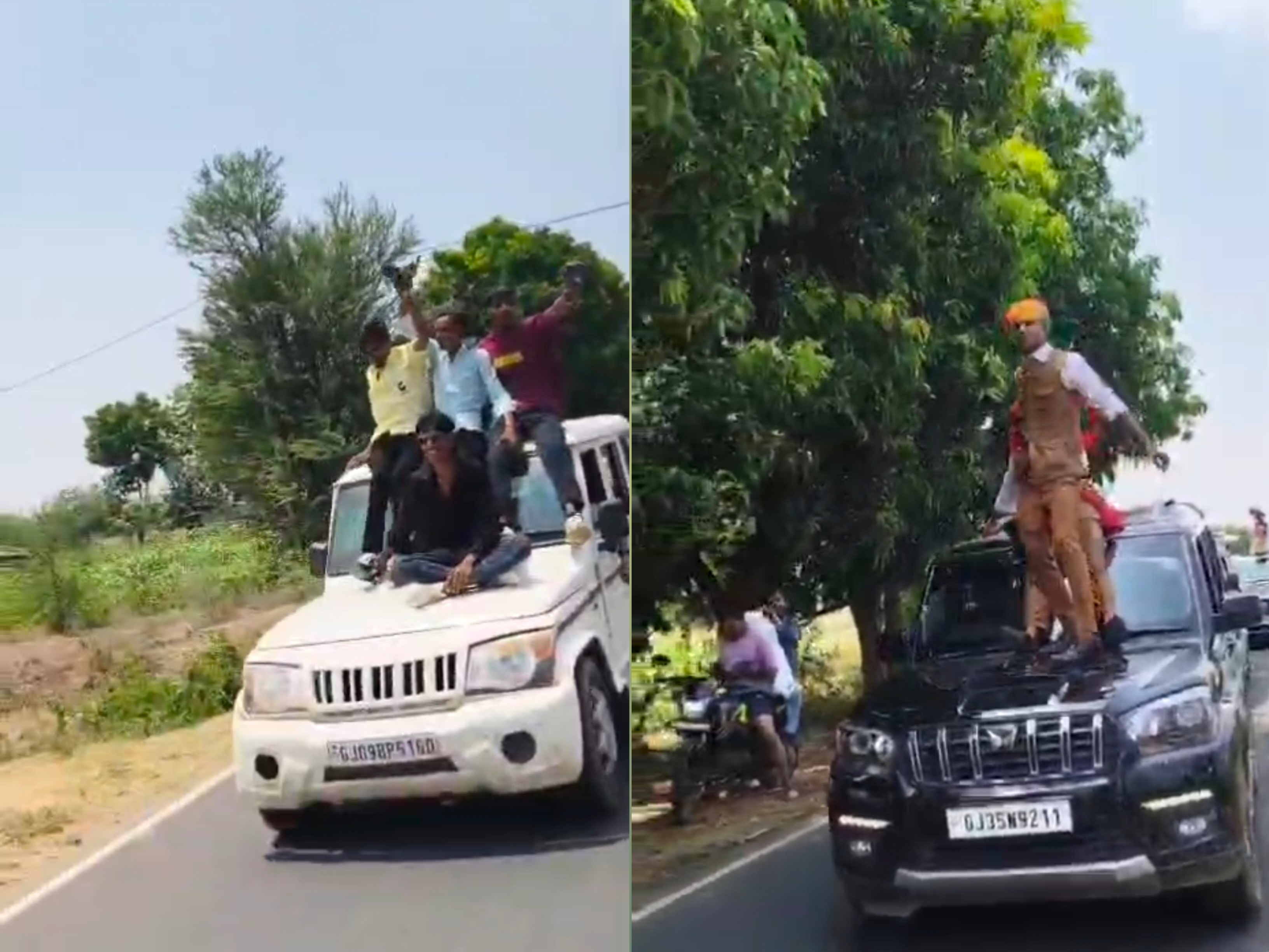 Mahisagar Janaiyo Dance on Car Bonnet; Police Action Viral Video